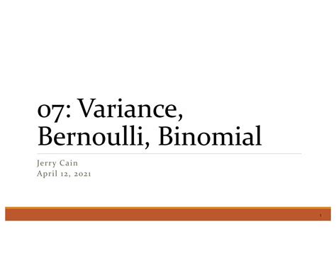 Pdf 07 Variance Bernoulli Binomial Stanford University Dokumen