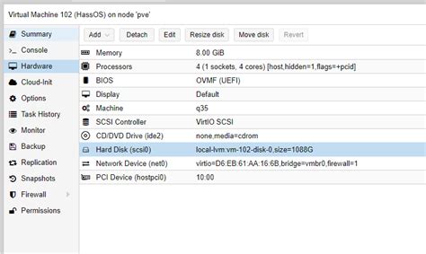 expanded storage size in proxmox hassos won t boot r homeassistant