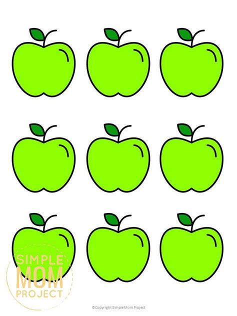 Red And Green Apple Templates In Large Medium And Small