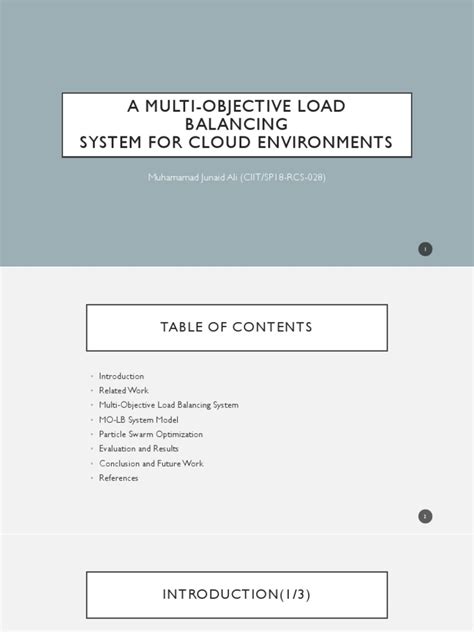 A Multi Objective Load Balancing Pdf Software As A Service Cloud