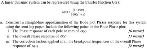 Solved A Linear Dynamic System Can Be Represented Using The