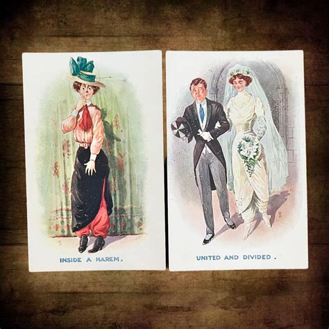 Bamforth And Co 1912 Blank Postcards Harem Series Numbers 853 And 861 Etsy