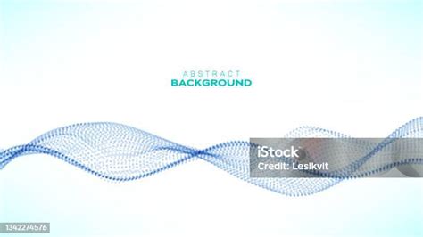 흰색 배경에 물결 모양의 파란색으로 흐르는 추상점 입자 벡터 일러스트 디자인 요소 가리키기에 대한 스톡 벡터 아트 및 기타 이미지 가리키기 점박이 추상적인 Istock