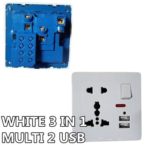 3 Pin 2 Pin Plugs HIGH CLASS Wall Switch Multi USB China Plug Socket 13AWHITE Adapters Double