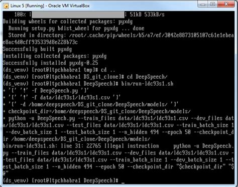 Illegal Instruction When Running Sample Training Deepspeech Mozilla