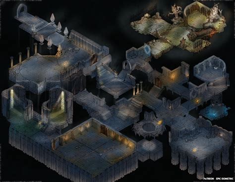 Classic Dungeon Battlemap 68x53 Risometric