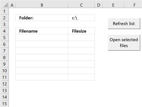 Open Excel Files In A Folder Vba
