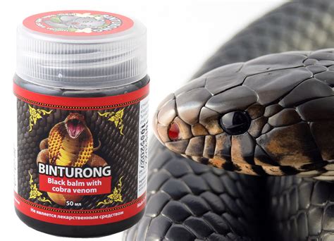 Binturong, Черный бальзам с ядом кобры при болях в спине и ногах, 50гр ...