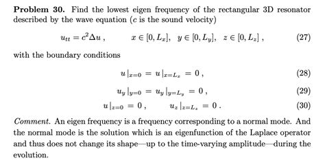 Solved Problem 30 Find The Lowest Eigen Frequency Of The