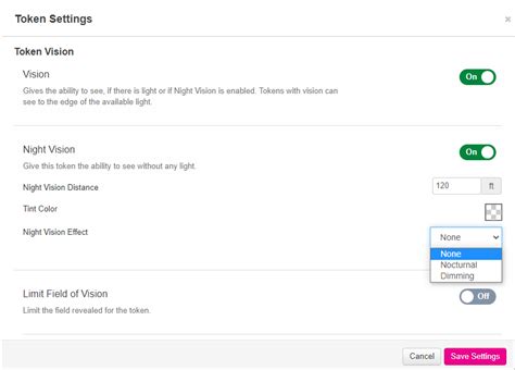 Token Settings For Dynamic Lighting Roll Help Center
