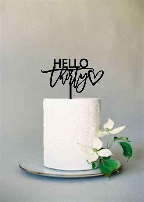 Hello 30 Custom Cake Topper | 30th Birthday Cake topper, Rose Gold ...
