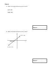 MIDPOINT AND ENDPOINT FORMULA PRACTICE PROBLEMS Pdf Midpoint 1 Course Hero