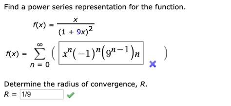 solved find power series representation for the function f x 1