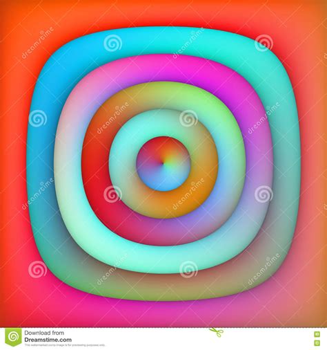 Raster Multicolor Gradient Concentric Circles Abstract Background Stock Illustration