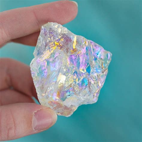 Raw Rainbow Aura Clear Quartz Rough Angel Aura Quartz