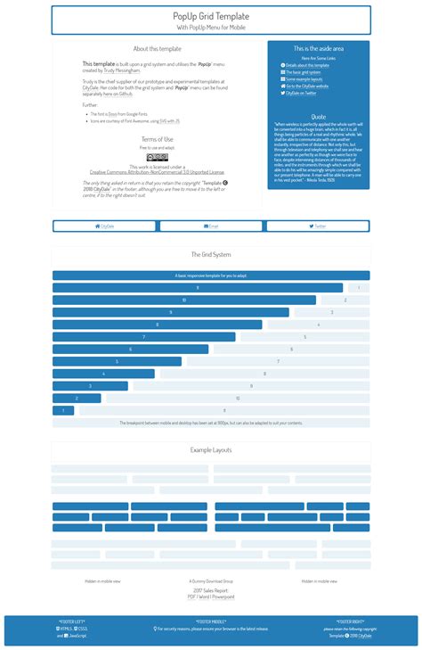 CityDale PopUp Grid Free Templates