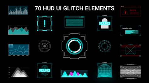 hud ui glitch elements elements ft cyber and distortion envato