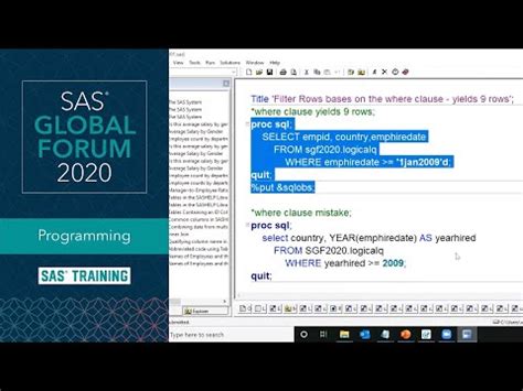 SAS Tutorial Step By Step PROC SQL Empower Youth