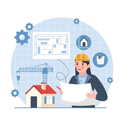 Female Architect Presents Her Building Design 11135799 Vector Art At Vecteezy