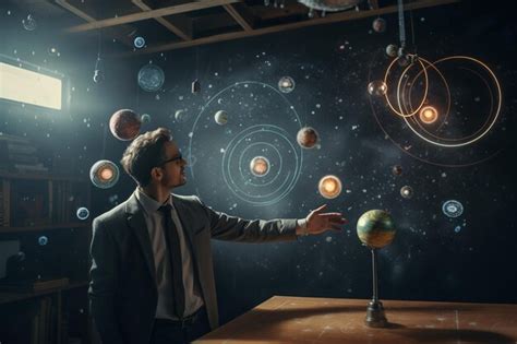 Premium Photo Male Teacher Conducting A Physics Experiment Generative Ai