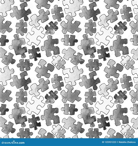 Puzzle Pattern Seamless Cartoon Puzzle Seamless Wallpaper Stock Illustration Illustration Of