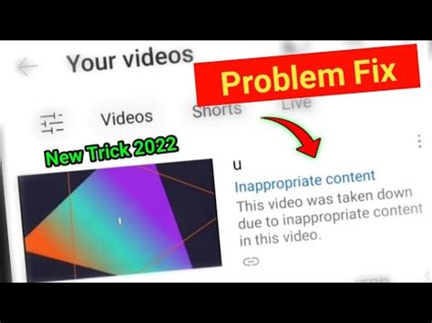 This Video Was Taken Down Due To Inappropriate Content In This Video Youtube Problem Today