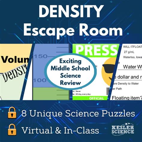 Density Escape Room 6th 7th 8th Grade Science Review Activity Tpt
