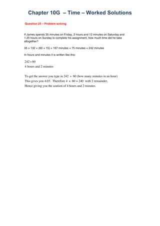 Elapsed Time Worked Solutions PDF