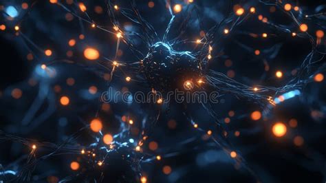 An Abstract Visualization of a Neural Network Showing Interconnected Nodes and Synapses. Stock ...