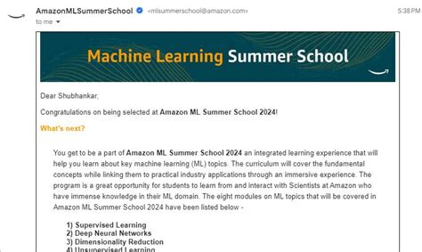 Amazonmlsummerschool2024 Machinelearning Ai Learning Shubhankar