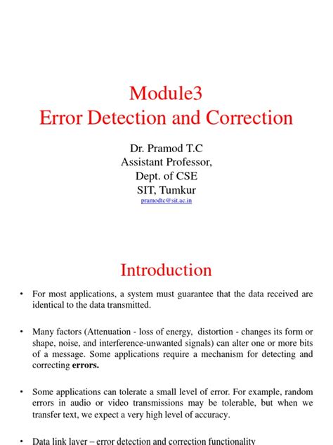 dc module3 error detection pdf error detection and correction