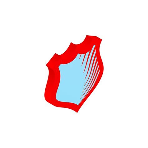 Premium Vector Metallic Striped Shield Icon In Isometric 3d Style