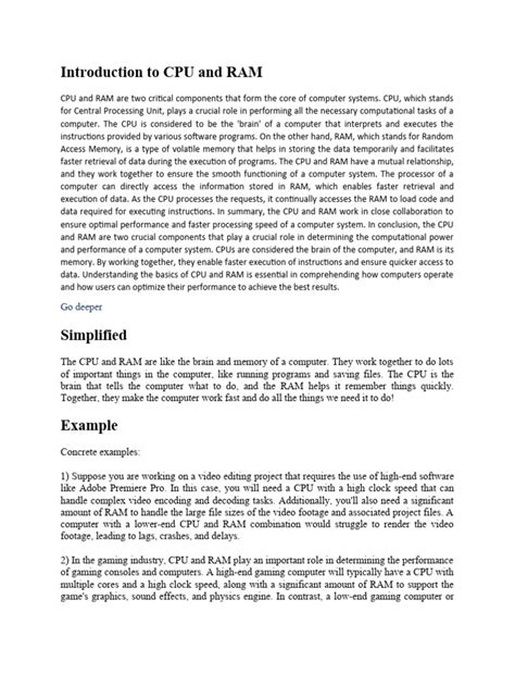 Cpu And Ram Notes Pdf Central Processing Unit Random Access Memory