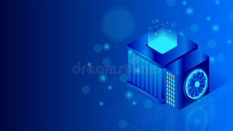 Supercomputer Isometric Vector Illustration Big Data Processing Stock Vector Illustration Of