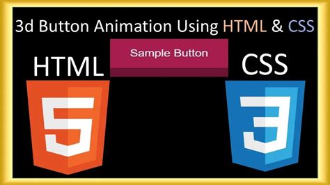 3d Button Animation In Html And Css Html And Css Tutorial