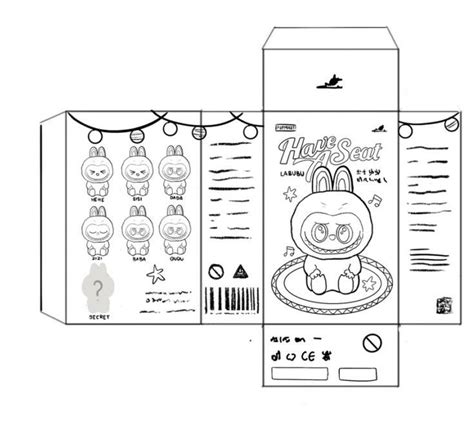 Раскраски упаковки Лабубу скачать и распечатать