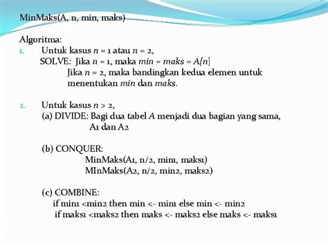 Algoritma Divide And Conquer Divide And Conquer Dulunya