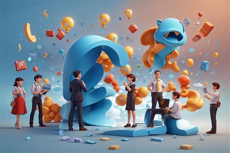 Premium Ai Image Business Problem Solving Concept Online Communication Problem And Question