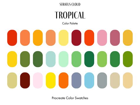 Tropical Color Palette Procreate