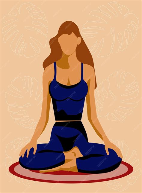 Premium Vector Yoga Girl In The Lotus Position
