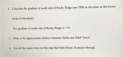 Solved Calculate The Gradient Of South Side Of Rocky Ridge