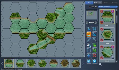 terrain hexagons water grassland mapforge