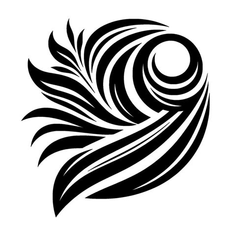 Abstract black and white swirling with organic leaflike elements, creating a dynamic, artistic ...