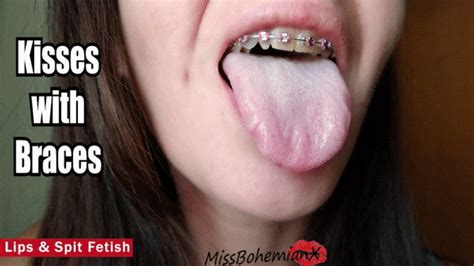 Kissing With Braces And Spit Play Mouth And Tongue Fetish Brackets Missbohemianx 4k Hd Mp4