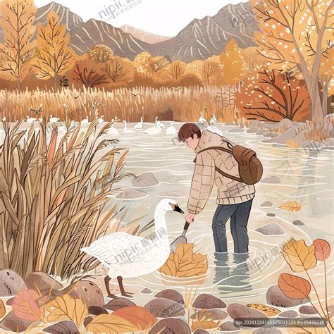 Ai创作图秋冬海报宣传插画 乡村大鹅插画 插画秋天 鹅包装插画 手绘原创插画秋天 秋天治愈插画 养鸭人插画 秋游插画 春游秋游出游 农家大鹅插画 湿地公园插画 秋天文创插画 大白鹅插画 赏秋景