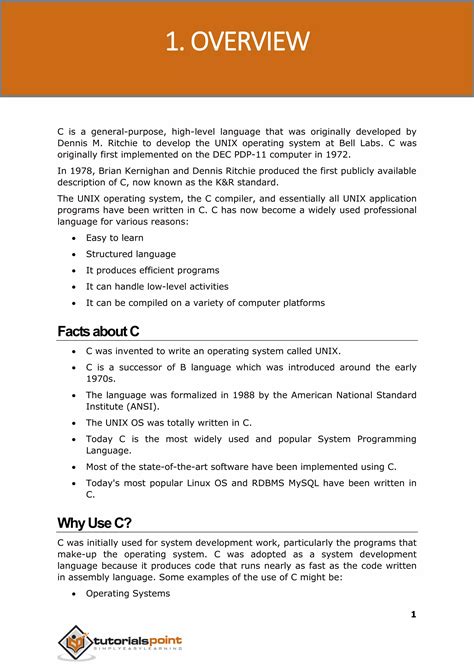 C Language Programming Description In Simple Words Pdf