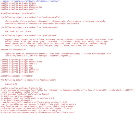 MetaMS And Xcms For R Studio Suddenly Throwing Errors Stack Overflow