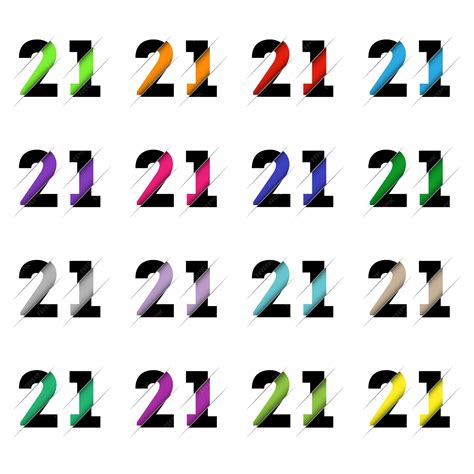 Premium Vector Paper Cut Number Twenty One 21 Realistic 3d Multi