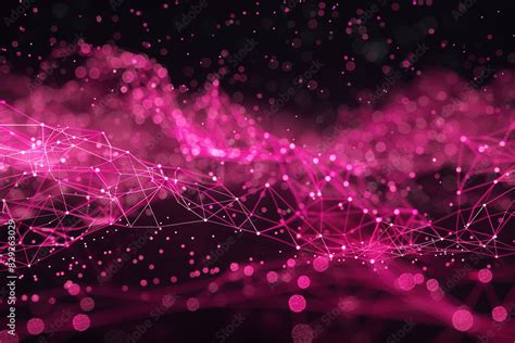 Visualizing Logistic Algorithms With Pink Data Connections On A Dark Canvas Stock Illustration