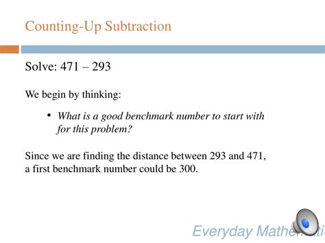 Ppt Everyday Mathematics Counting Up Subtraction Powerpoint